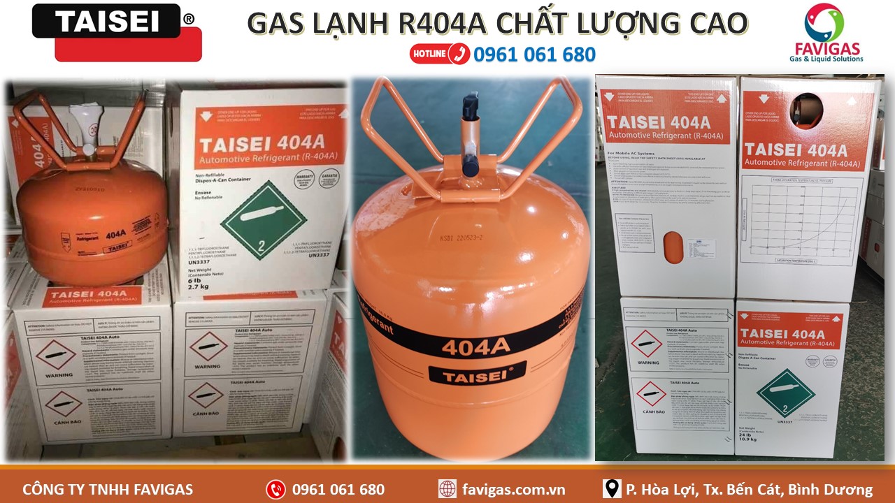 Gas lạnh R404A Taisei chất lượng cao - Khí công nghiệp Favigas